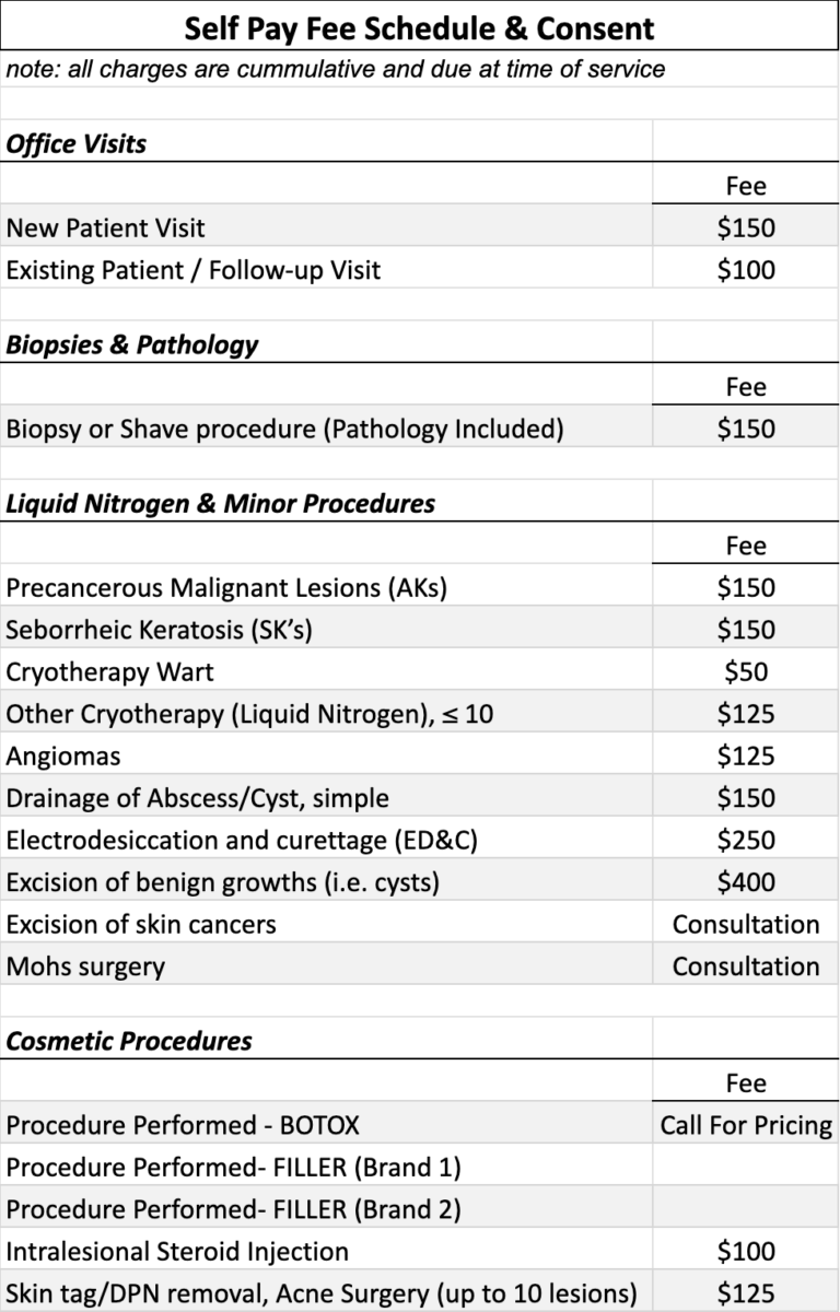 Competitive Self Pay • OnSpot Dermatology